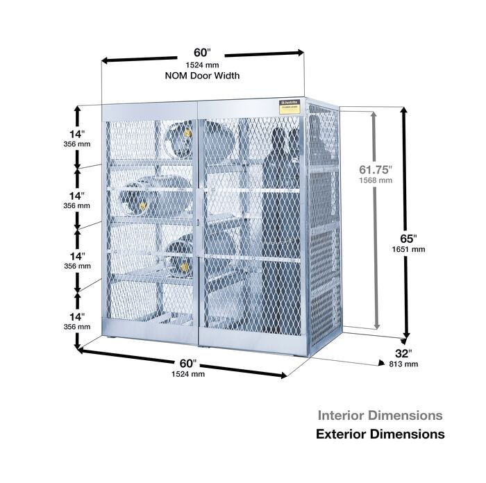 Compressed Gas Cylinder Storage Cabinets 1961 Used Schramm Safety