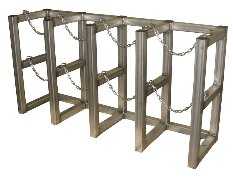 4 Tank Gas Cylinder Rack | 4 Wide by 1 Deep | Stainless Steel | 35148 ...