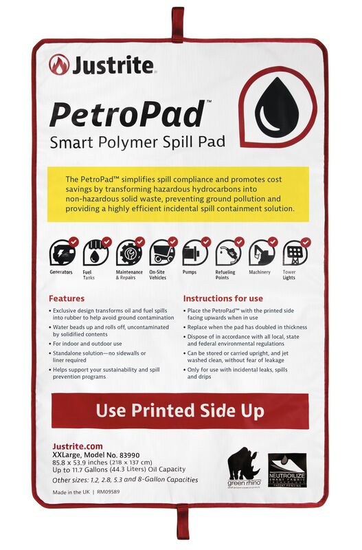 Absorbent Pads PetroPad, Oil Solidifier, XX-Large - 83990 | Justrite