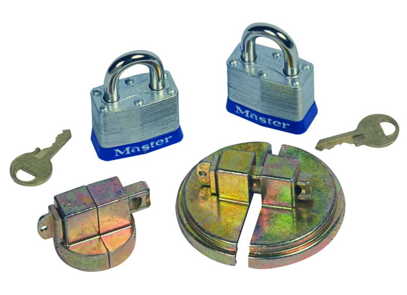 Drum Lock Set for Steel Drums, one set fits two-in bung, one set fits 3 ...