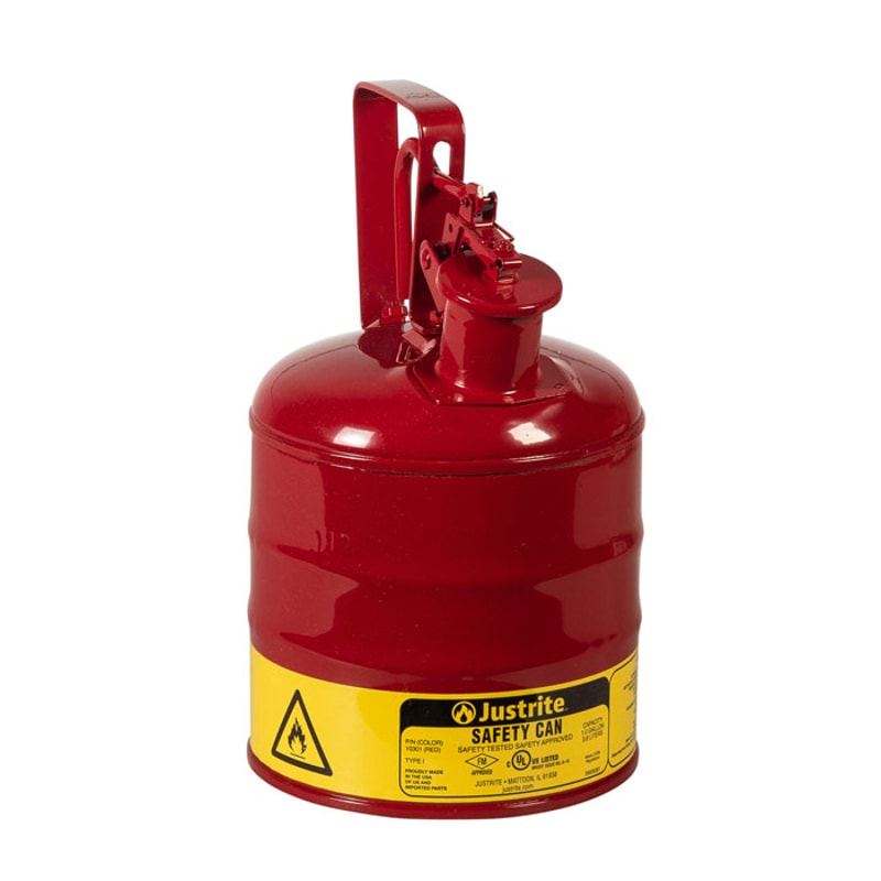 Type 1 |Red Steel Safety Can | 1 Gal, Trigger Handle | 10301 | Justrite
