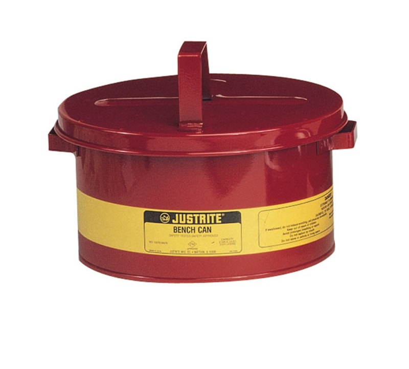 3 Gal Steel Bench Can | Perforated Dasher Plate | Red | 10775 | Justrite