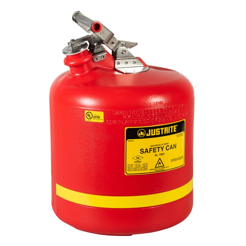 5 Gallon Red Round Plastic Type I Safety Can for Flammables | 14561 ...