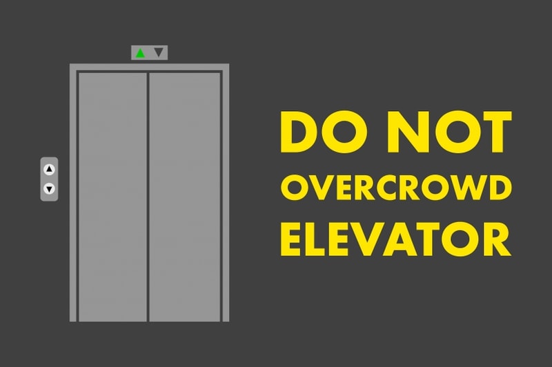 Do Not Overcrowd Elevator Floor Mat with Symbol 1940E | Justrite
