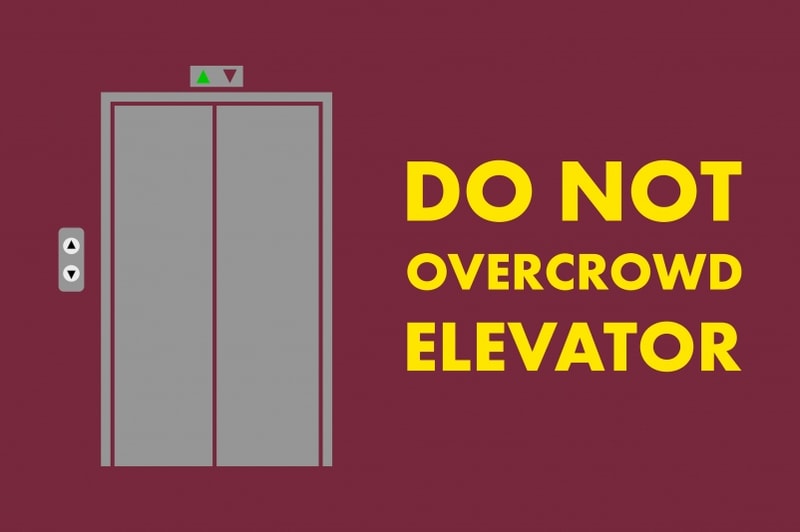 Do Not Overcrowd Elevator Floor Mat with Symbol 1940E | Justrite