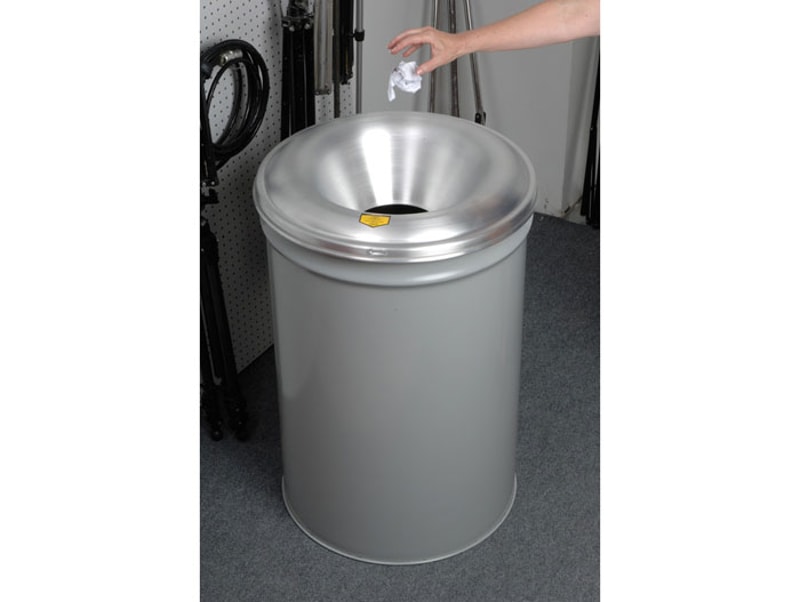 Cease-Fire® Waste Receptacle With Aluminum Head | 55 Gallon, Gray ...
