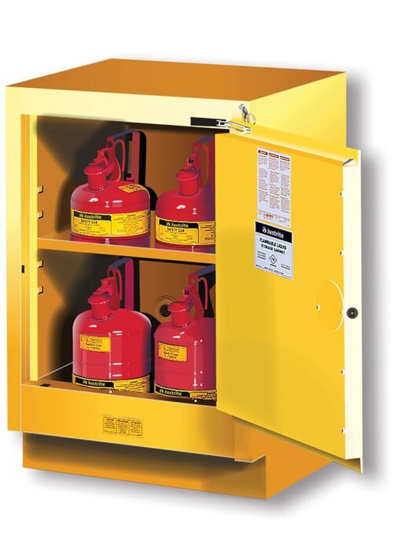 Yellow 15 Gal Under Fume Hood Safety Cabinet | 1 Self-Close Door, Rt ...