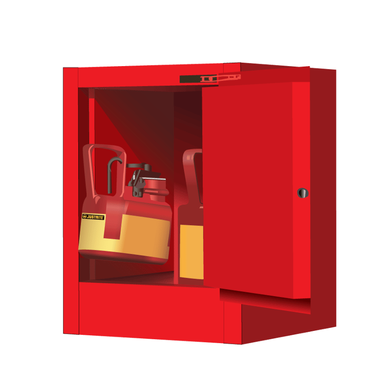 4 Gal Red Countertop Flammable Cabinet | 1 Door | 890421 | Justrite