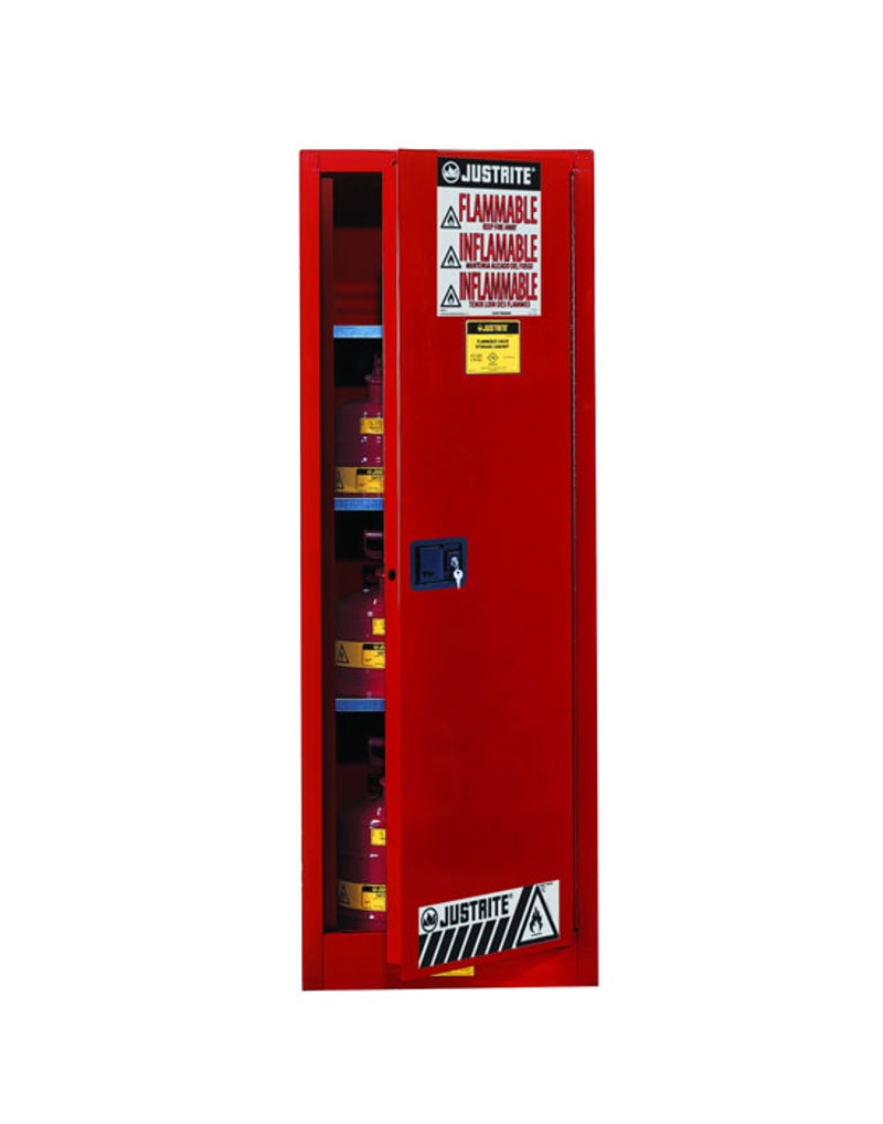 22 Gallon Red Flammable Safety Cabinet | 1 Door, Slimline | 892221 ...