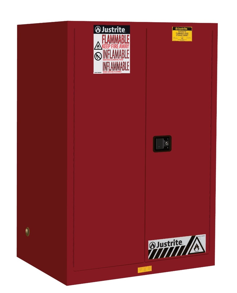 Flammable Safety Cabinet, 90 Gal | 2 Self-Close Doors, Red | 899021 ...