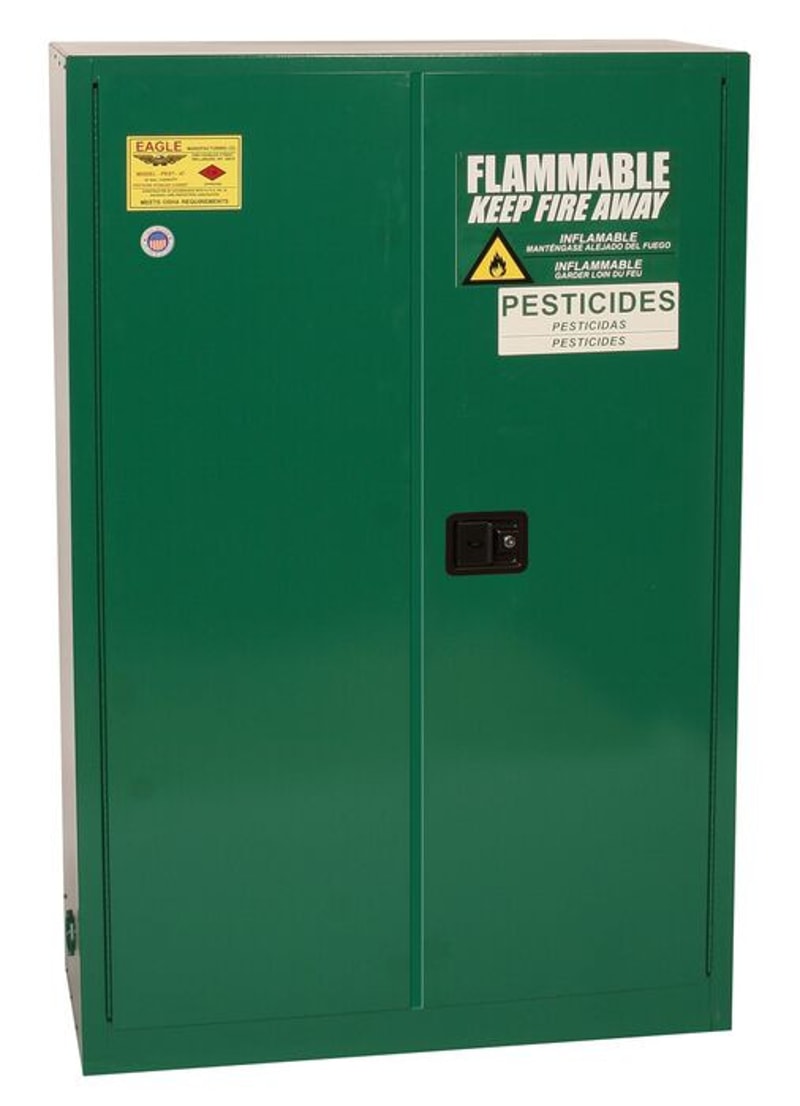 Green 45 Gal Pesticide Safety Cabinet Self Close | PEST4510X | Justrite