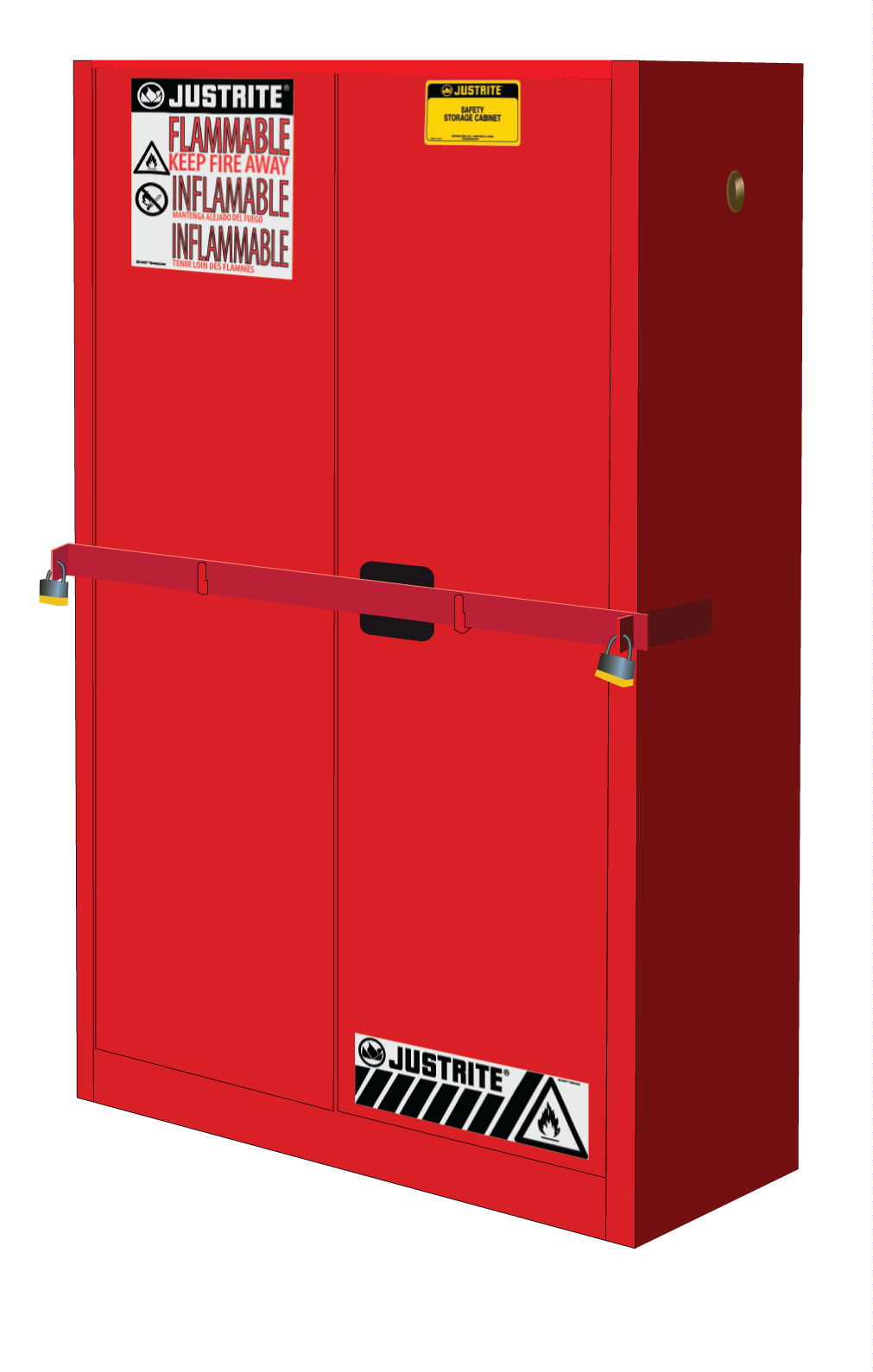 45 Gal Red Flammables Cabinet | High-Security, 2 Door | SC29884R | Justrite