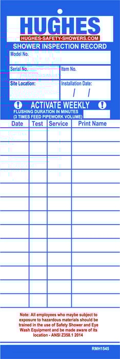 Equipment Inspection Record Holder | SERVICE-CARDS | Justrite